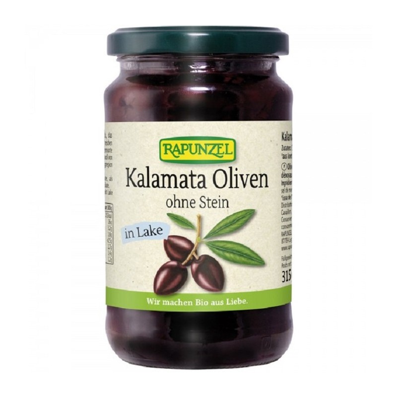 Masline Kalamata violet bio, fara samburi, in saramura 335g Rapunzel