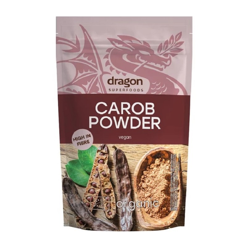 Pudra de carob (roscove) bio vegan 200g Dragon Superfood