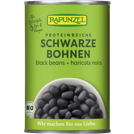 Fasole neagra bio, conserva 400g Rapunzel