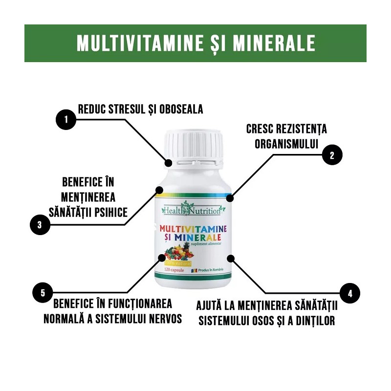 Multivitamine si minerale 120 capsule Health Nutrition